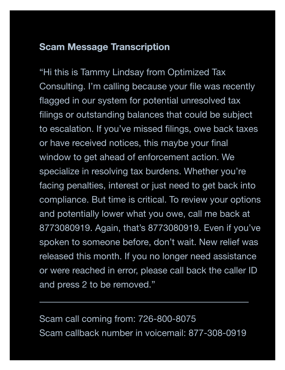 How to Avoid Tax Scams | Optima Tax Relief